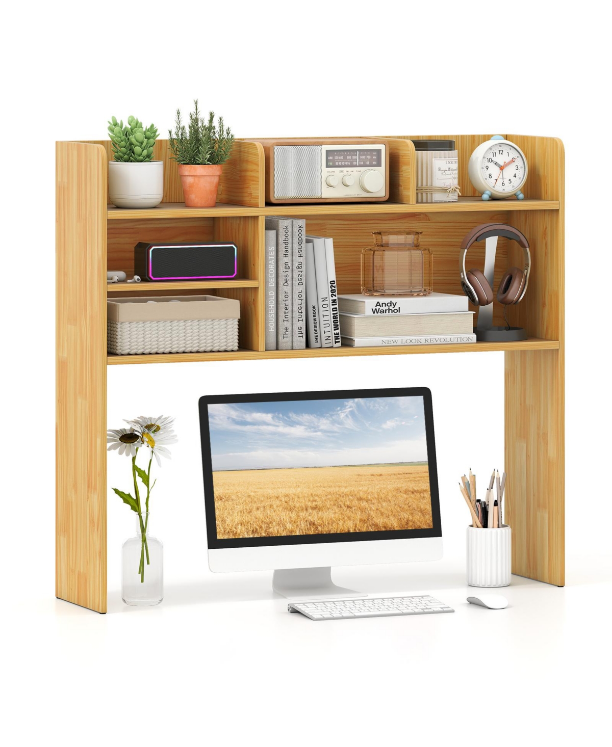 Click here for Slickblue Desktop Bookshelf with 6 Shelves Counter... prices