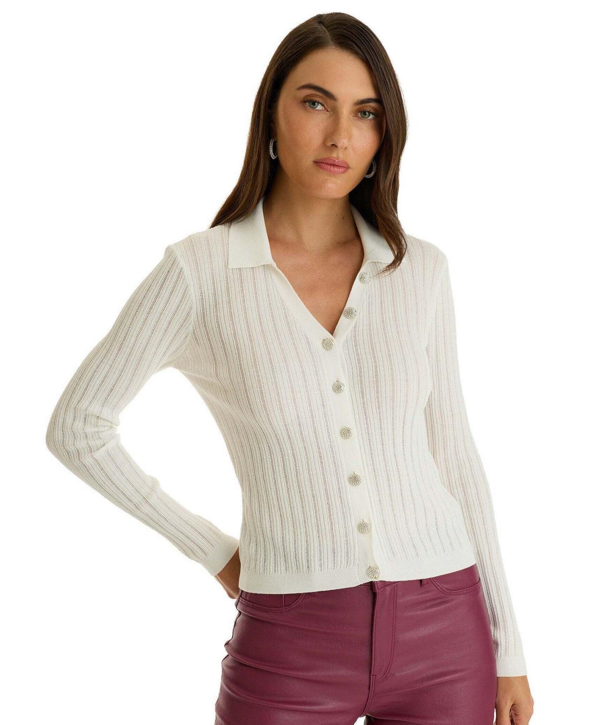 Click here for The Noli Shop Womens Karolina Polo Shirt - White prices
