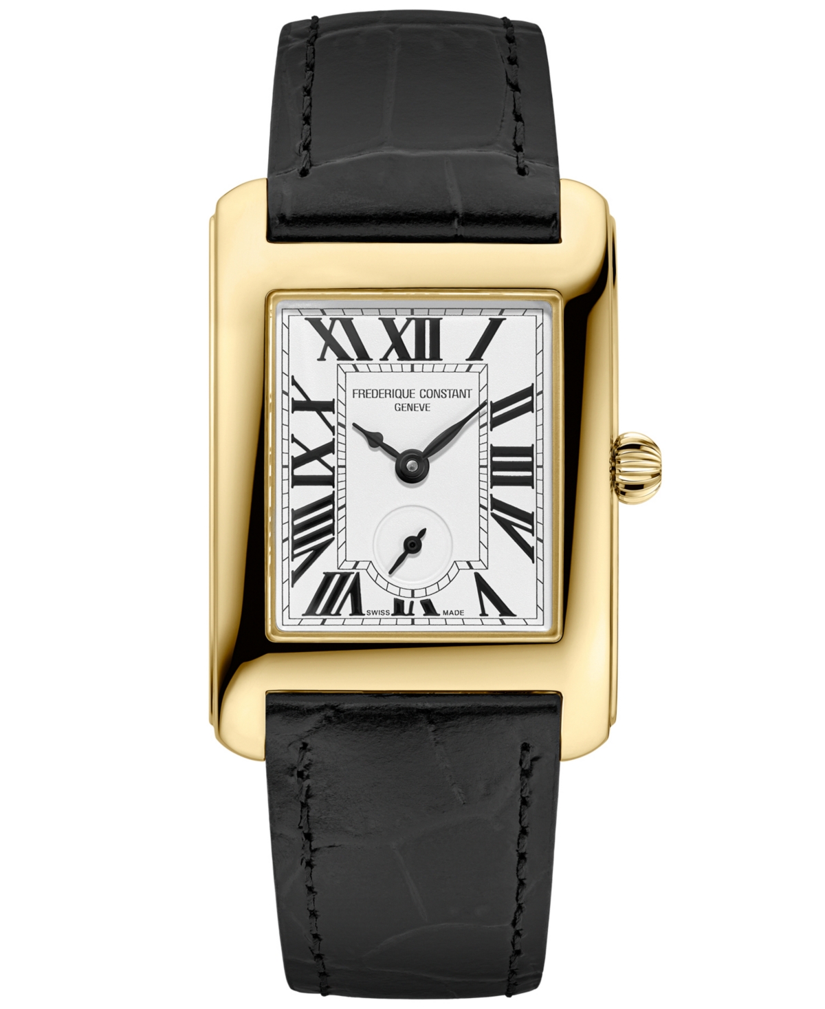 Click here for Frederique Constant Womens Carree Black Leather St... prices