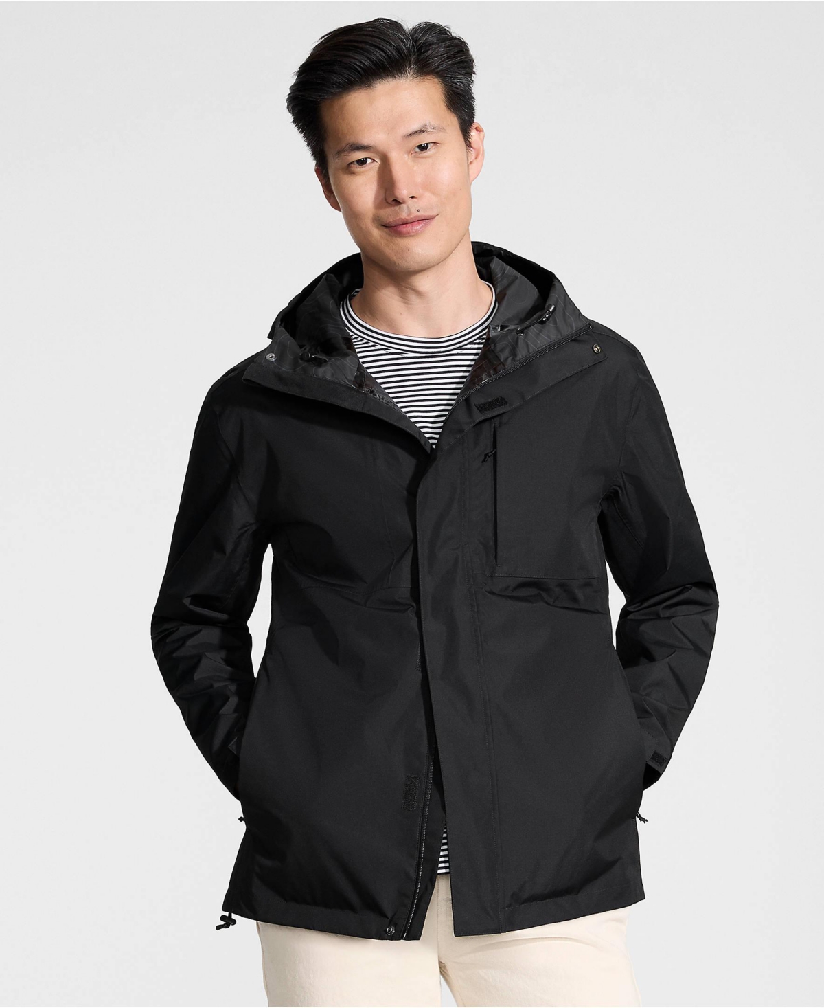 Click here for Lands End Mens Waterproof Raincoat - True black prices
