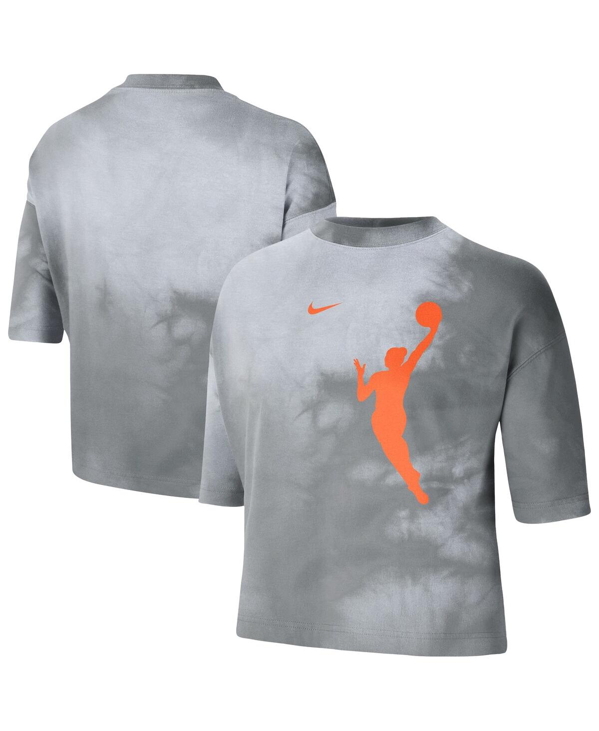 Click here for Nike Womens Gray Wnba Team 13 Shadow-Dye Boxy Crop... prices