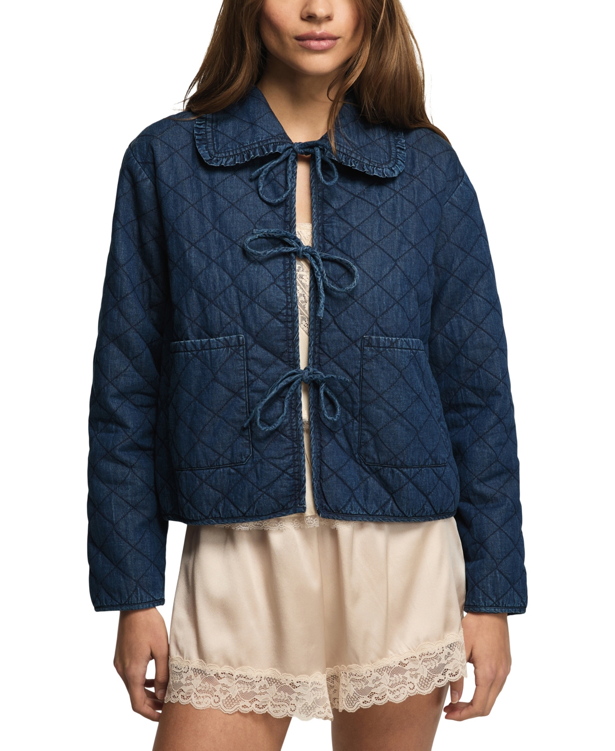 Click here for Lucky Brand Womens Quilted Peter Pan Collar Jacket... prices