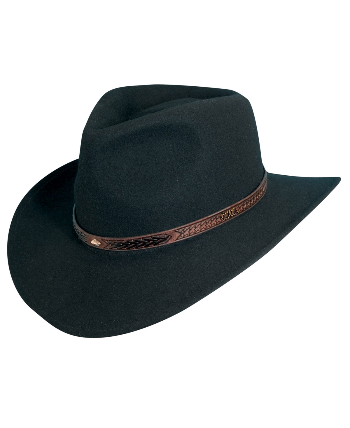 Click here for Scala Mens Crush Felt Durango Wool Hat - Black prices