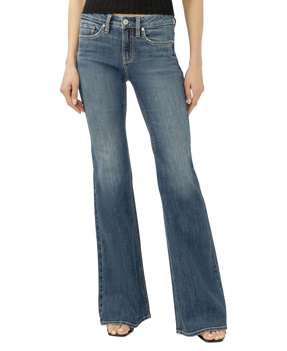 Click here for Silver Jeans Co. Womens Suki Mid Rise Flare Luxe S... prices