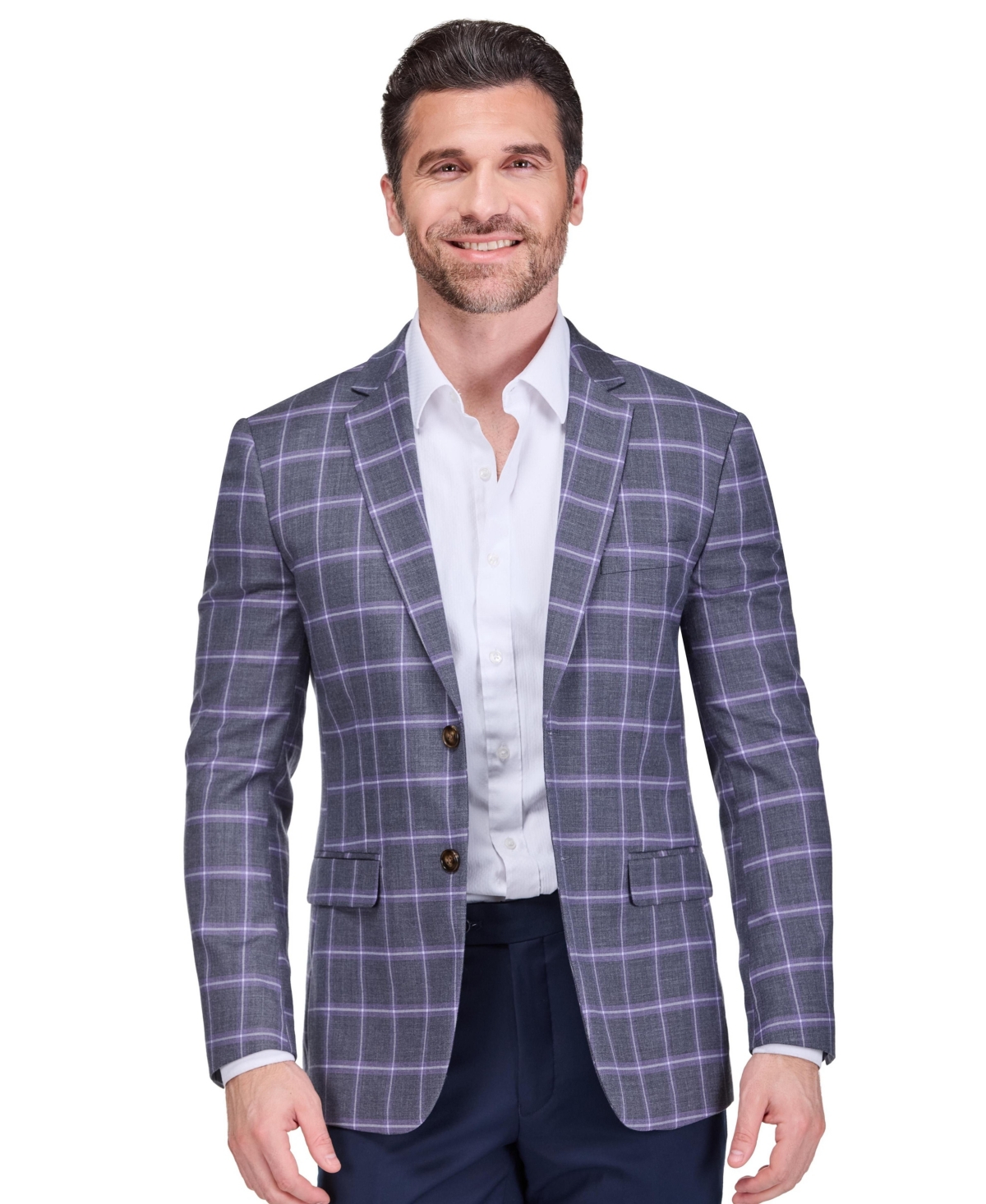 Click here for Gino Vitale Mens Plaid Slim Fit Sportcoat Blazer -... prices