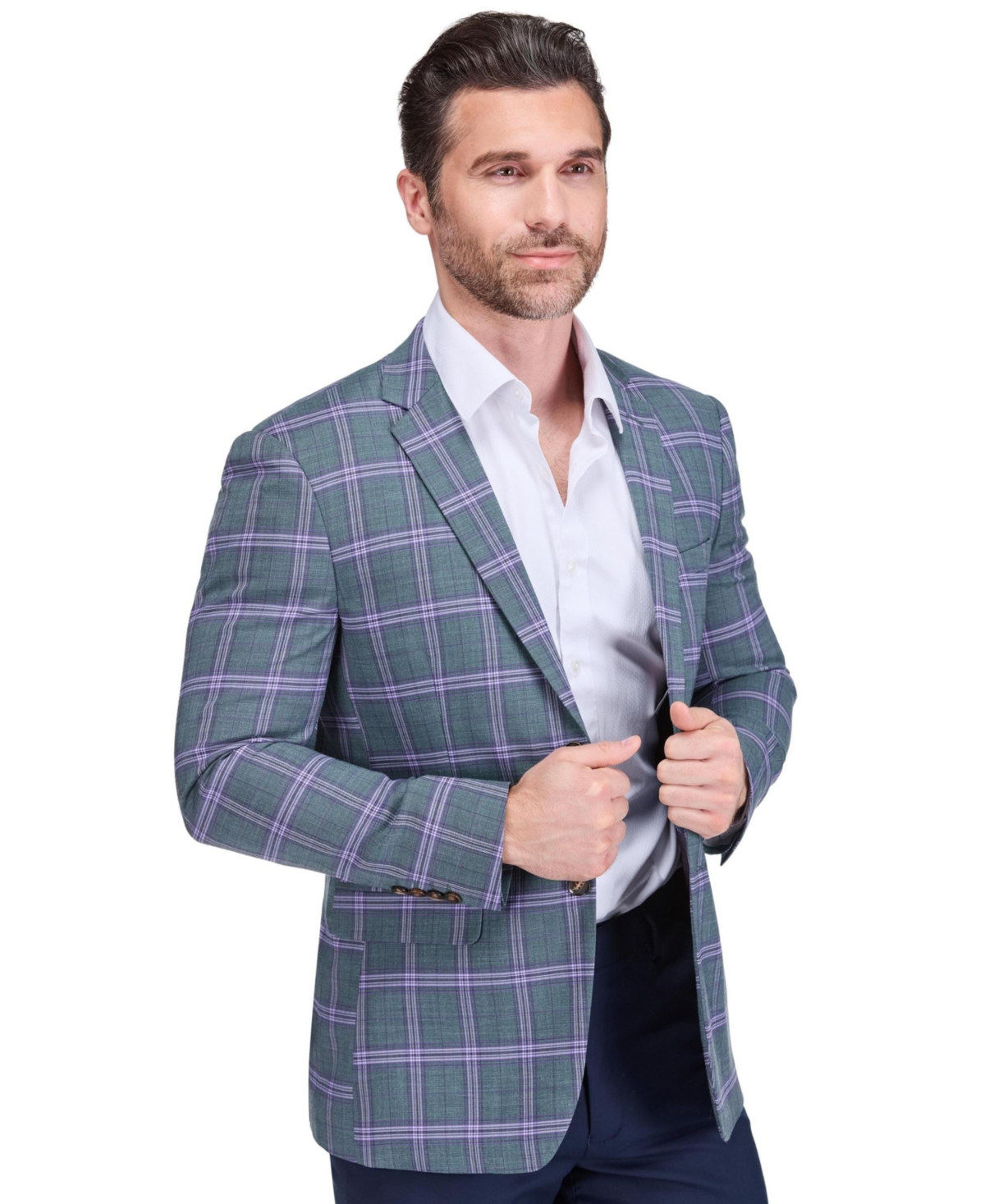 Click here for Gino Vitale Mens Plaid Slim Fit Sportcoat Blazer -... prices