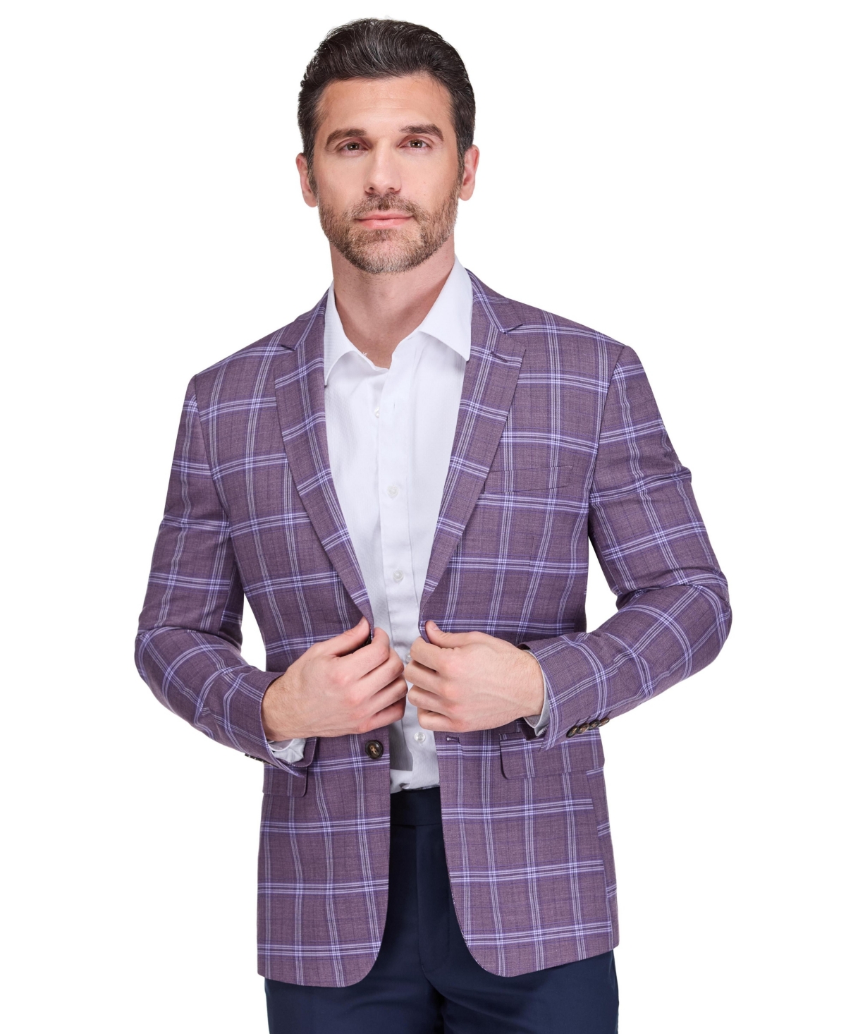 Click here for Gino Vitale Mens Plaid Slim Fit Sportcoat Blazer -... prices
