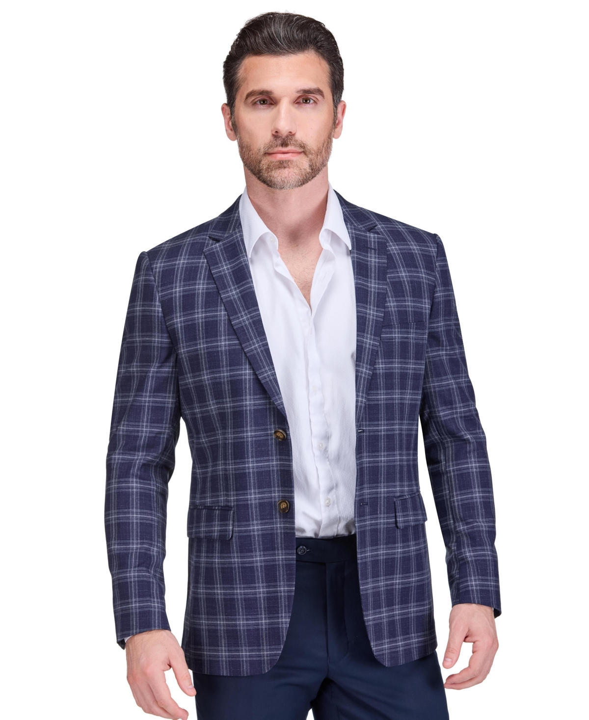 Click here for Gino Vitale Mens Plaid Slim Fit Sportcoat Blazer -... prices