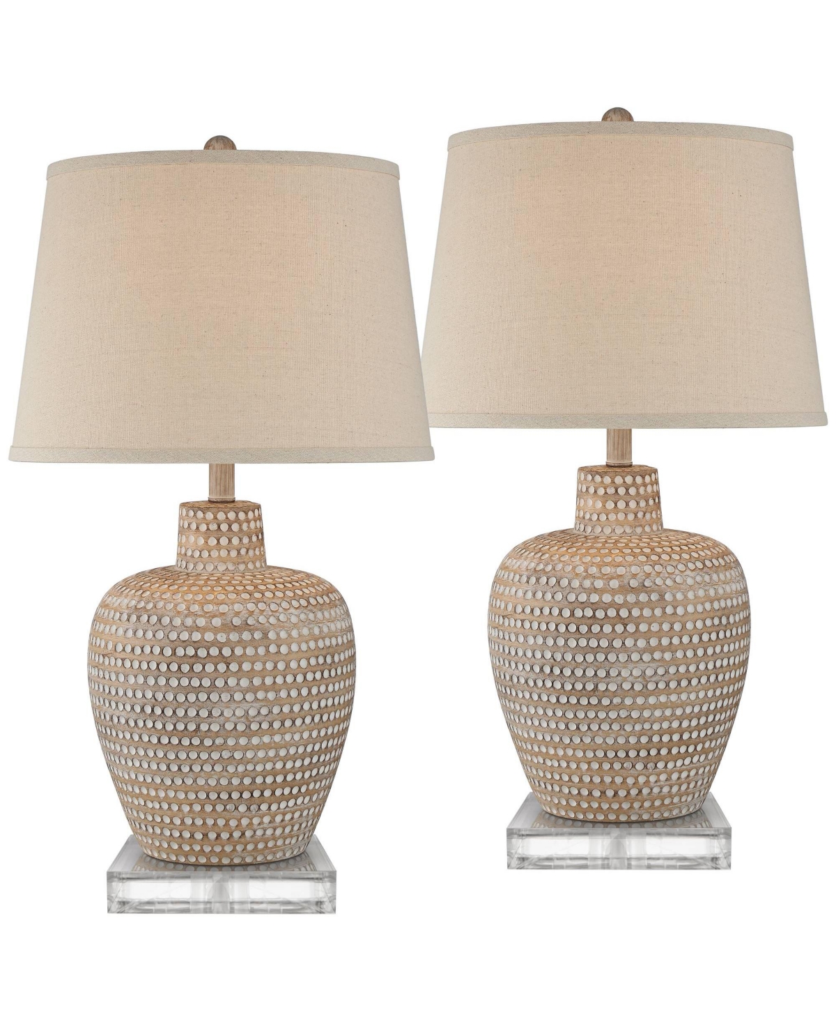 Click here for Regency Hill Glenn Rustic Farmhouse Table Lamps Se... prices