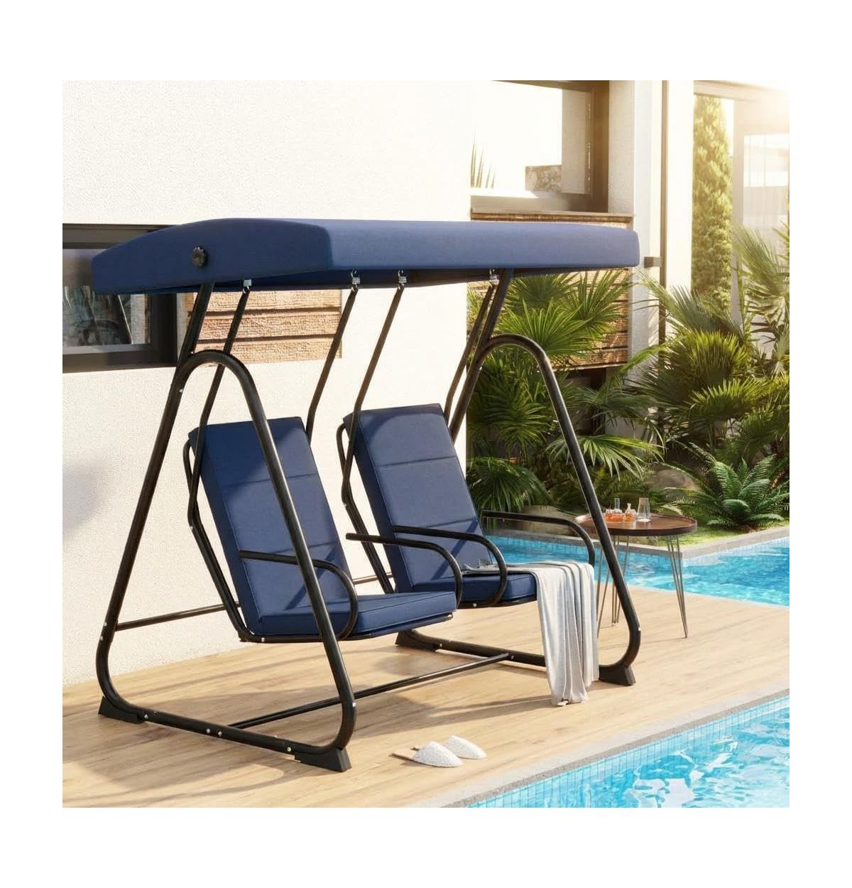 Click here for GarveeLife 3-Seat Outdoor Patio Swing Chair with A... prices