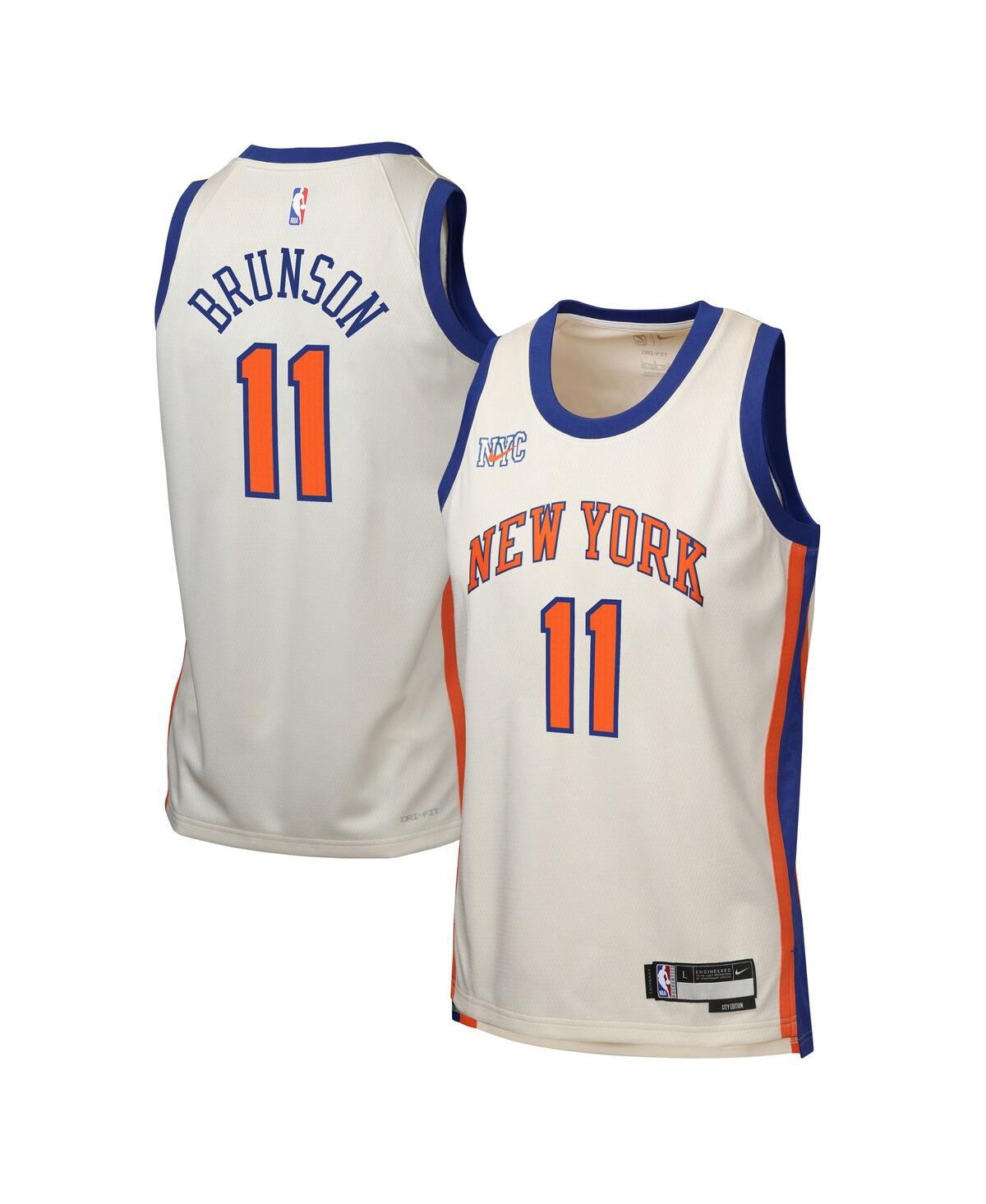 Click here for Nike Big Boys and Girls Jalen Brunson Cream New Yo... prices