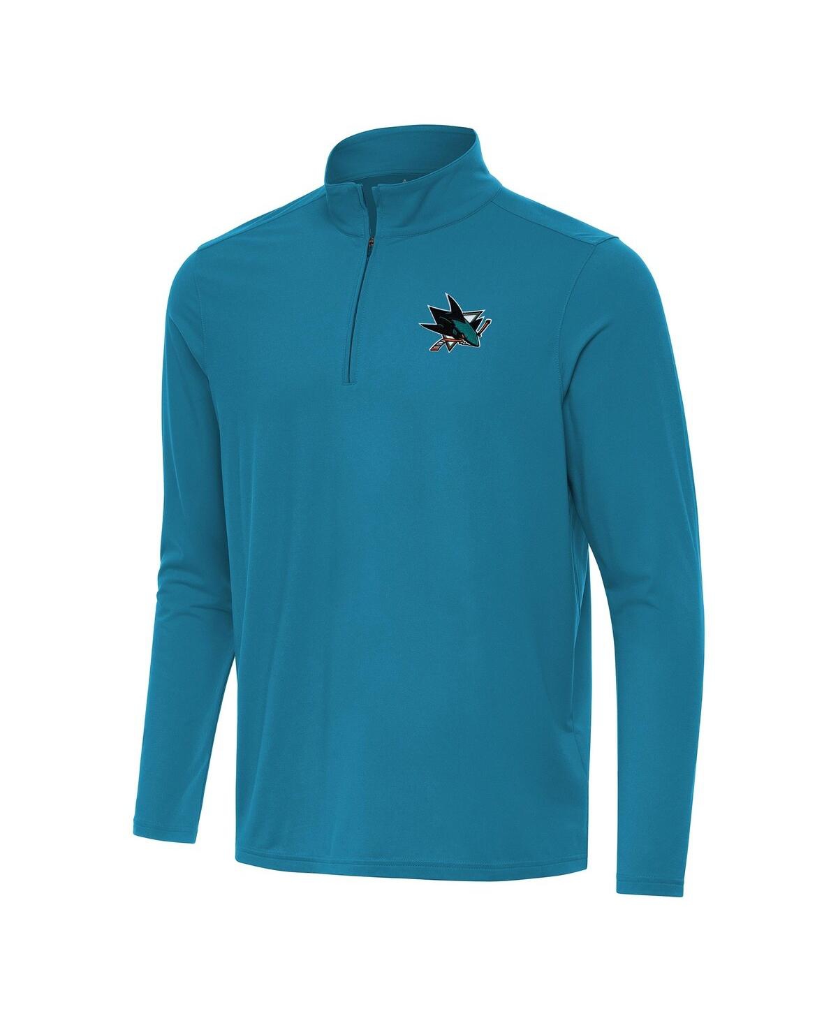 Click here for Antigua Mens Teal San Jose Sharks Intent Quarter-Z... prices