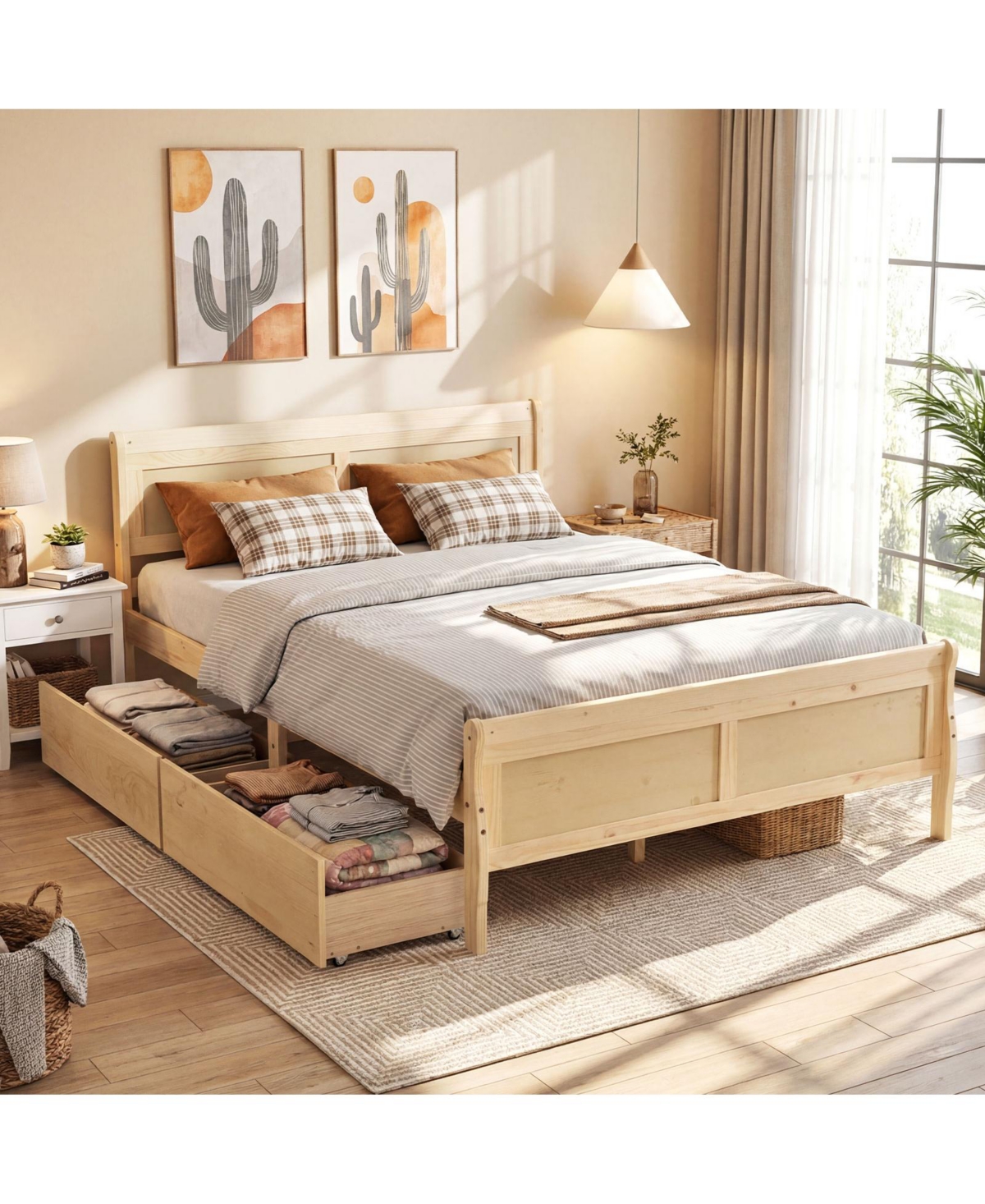 Click here for Costway Bed Frame with Storage Drawers  Wood Platf... prices