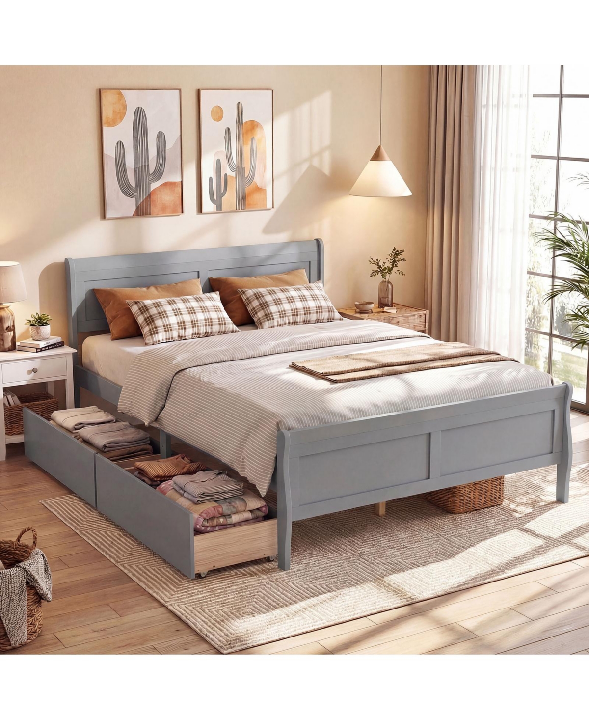 Click here for Costway Bed Frame with Storage Drawers  Wood Platf... prices