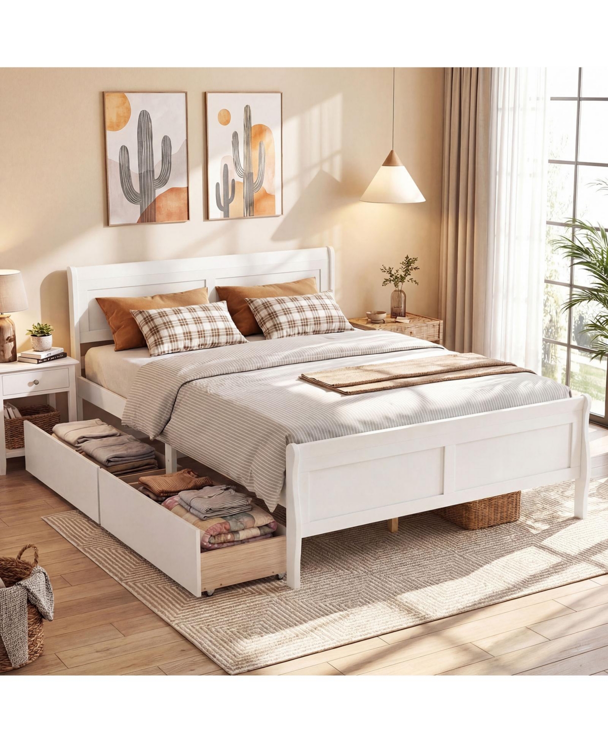 Click here for Costway Bed Frame with Storage Drawers  Wood Platf... prices