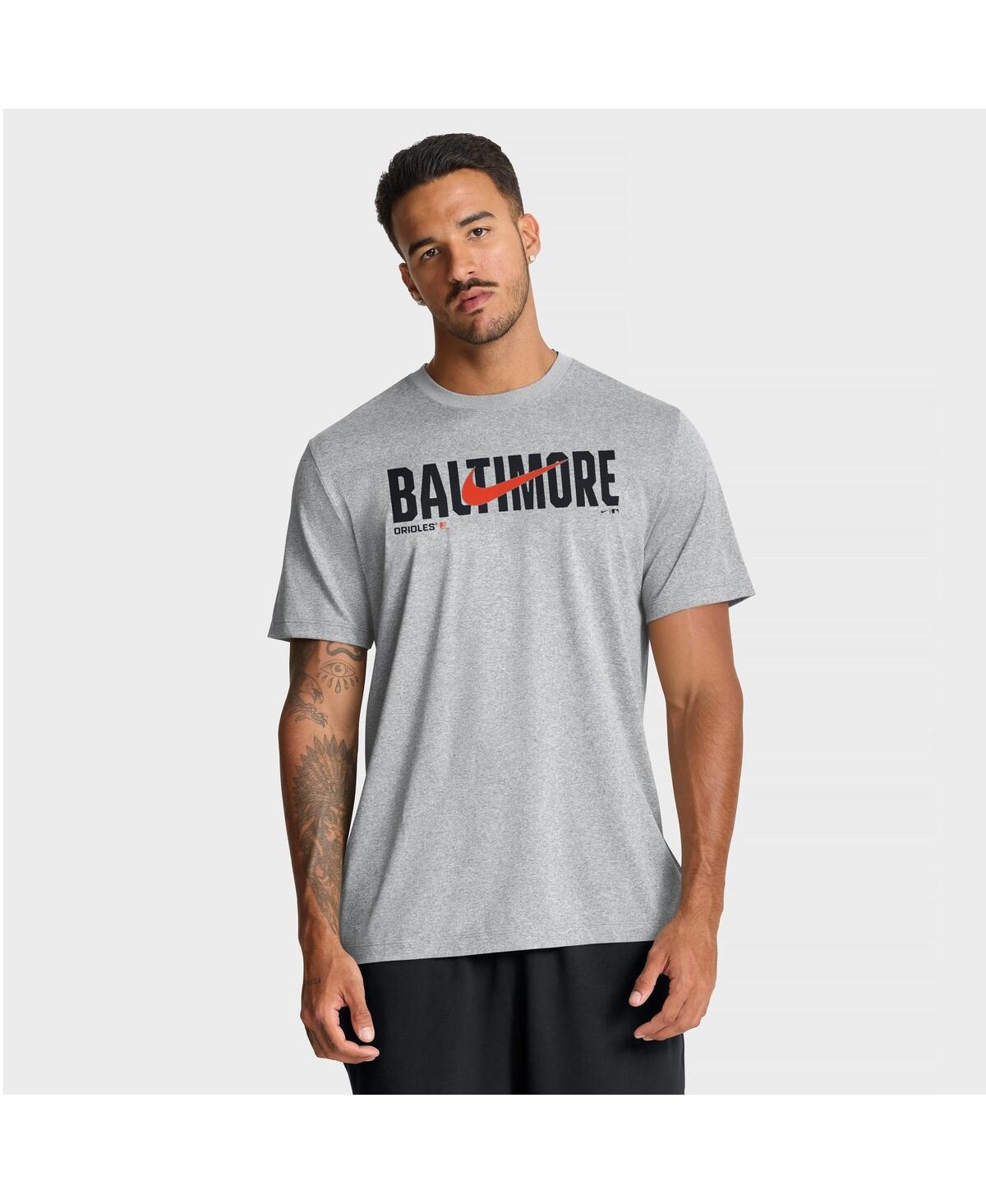 Click here for Nike Mens Heather Gray Baltimore Orioles Swoosh Le... prices