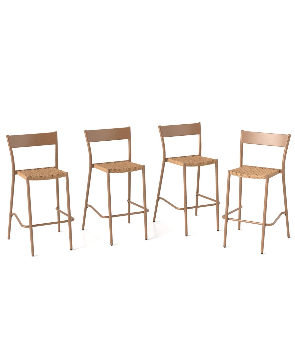 Click here for Slick blueOutdoor Bar Stools Set of 4 Rattan Seat... prices