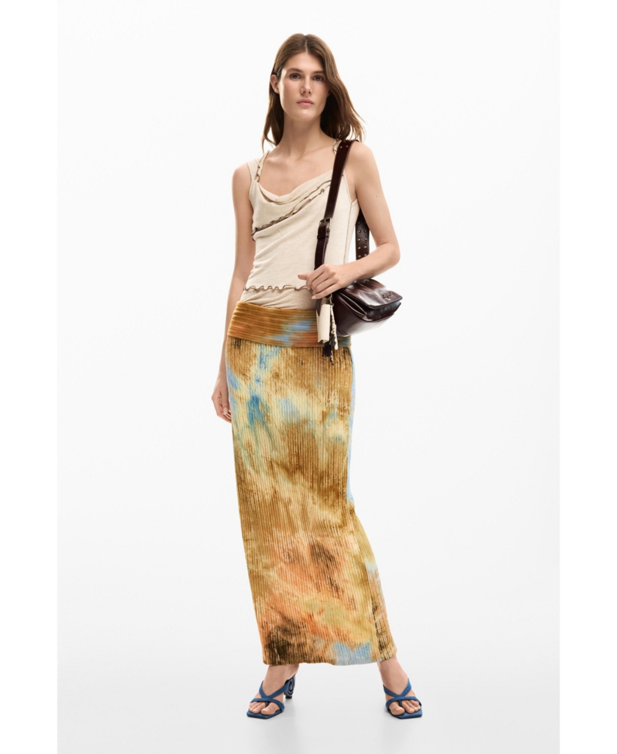 Click here for Desigual Womens Long Skirt Texture - Off white prices
