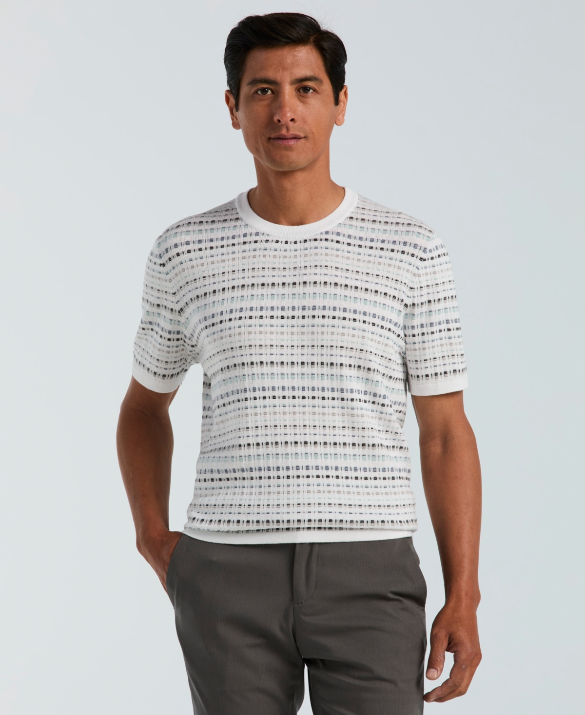 Click here for Perry Ellis Mens Jacquard Multicolor Short Sleeve... prices