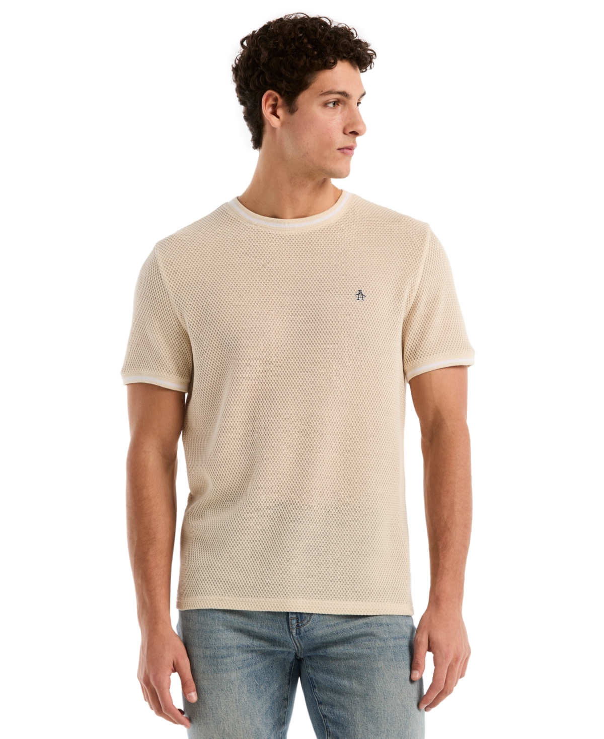 Click here for Original Penguin Mens Jacquard Honeycomb T-Shirt -... prices