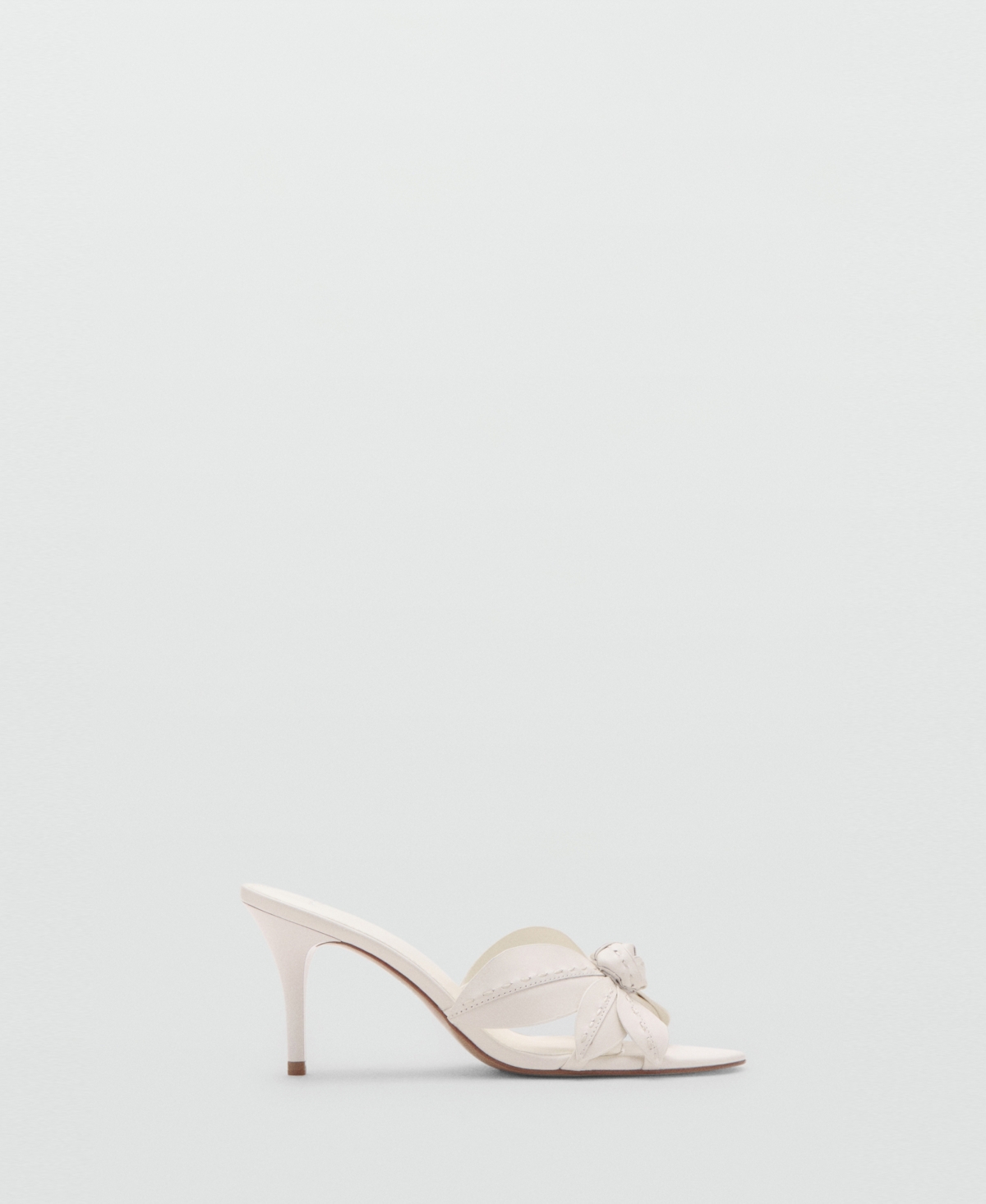 Click here for Mango Womens Flower Heel Leather Sandals - Ecru prices