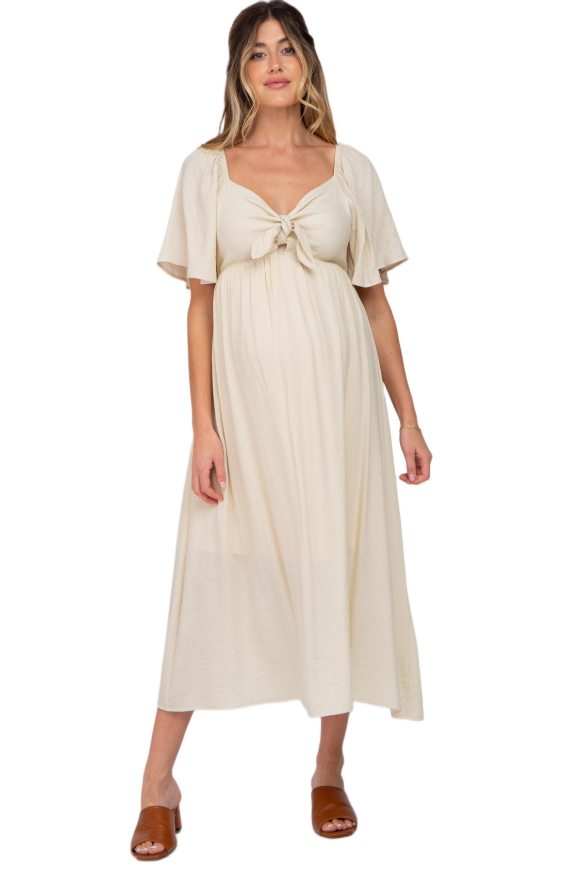 Click here for Pinkblush Maternity Plum Front Tie Ruffle Sleeve M... prices