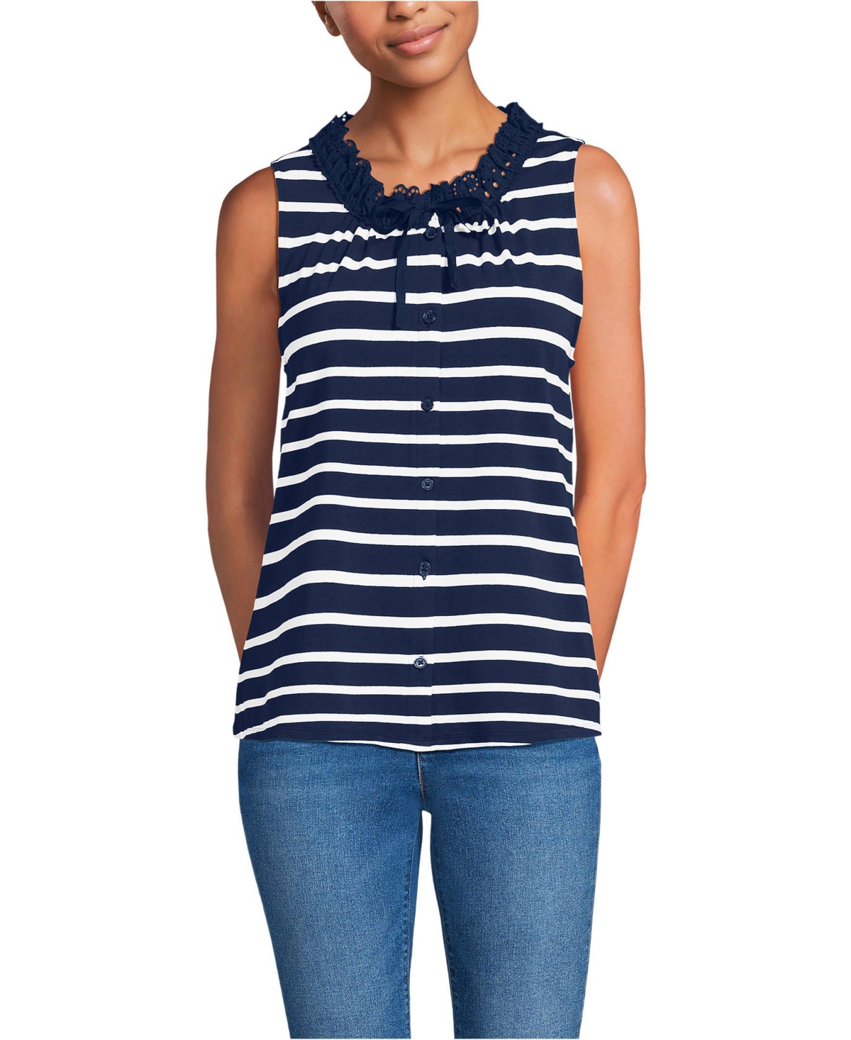 Click here for Lands End Womens Lightweight Jersey Button Front L... prices