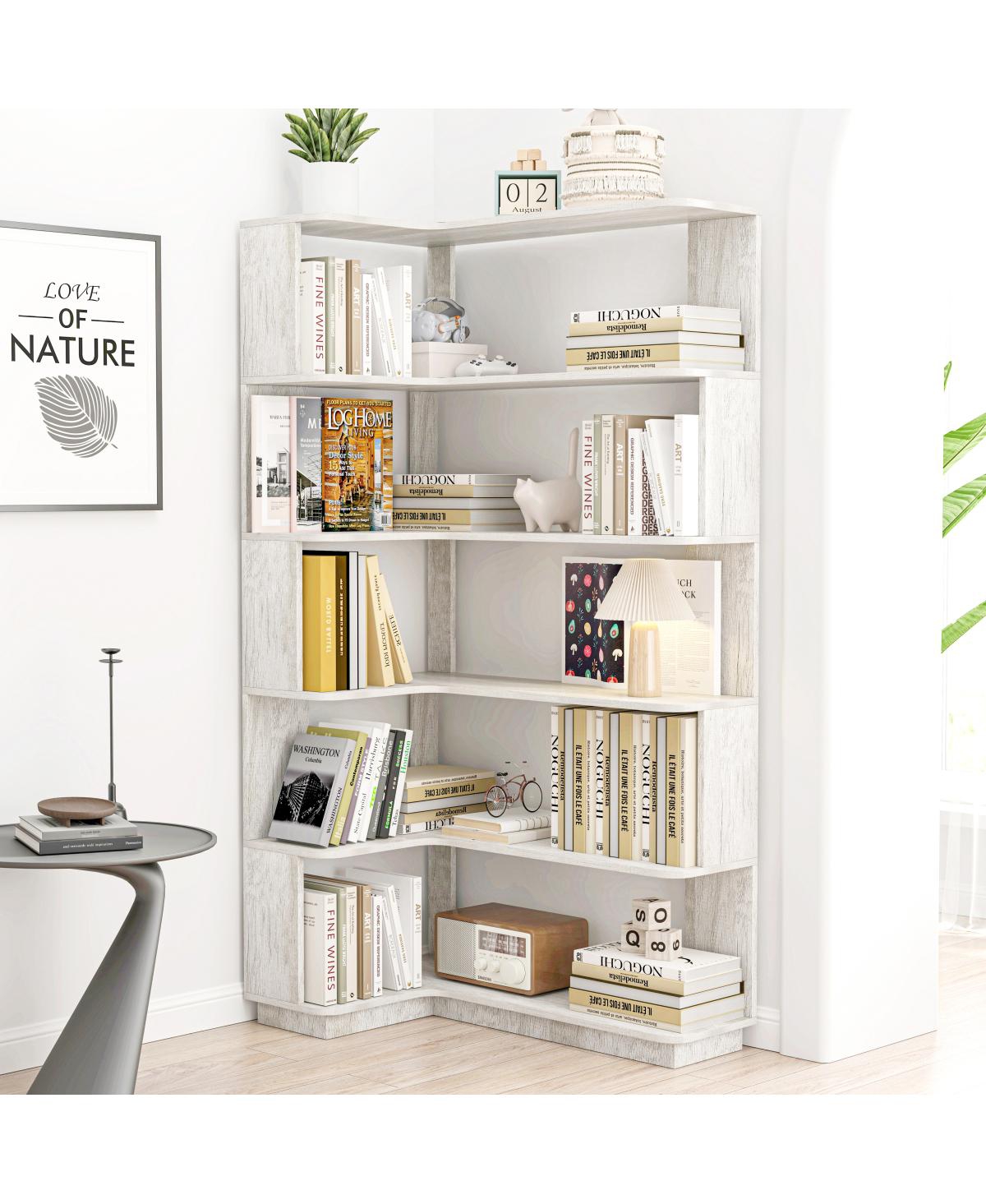 Click here for Streamdale Furniture 90cm L-Shape 5-Tier Corner Bo... prices