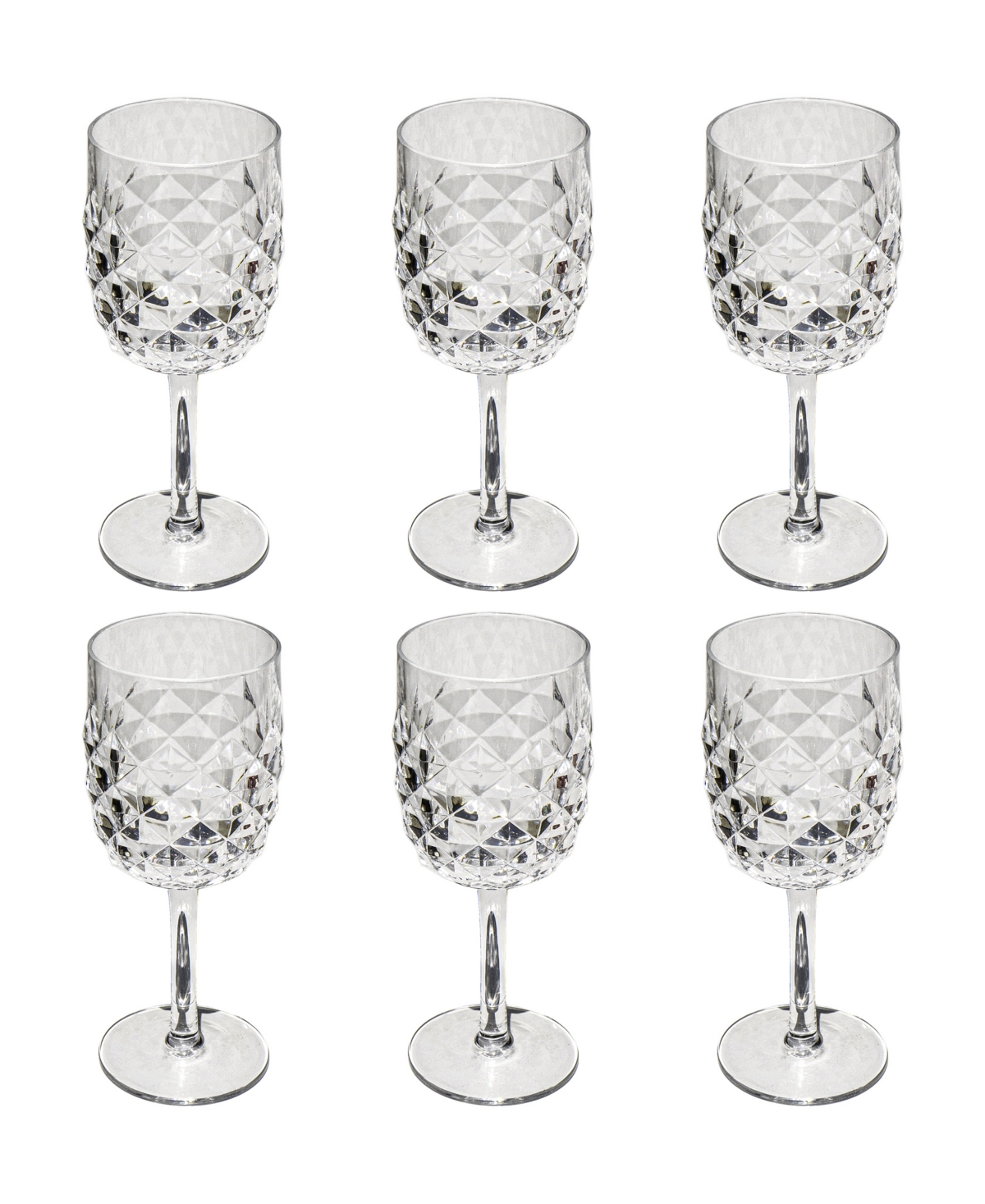 Click here for Abode Homewares Diamond Cut Acrylic Goblet Wine Gl... prices