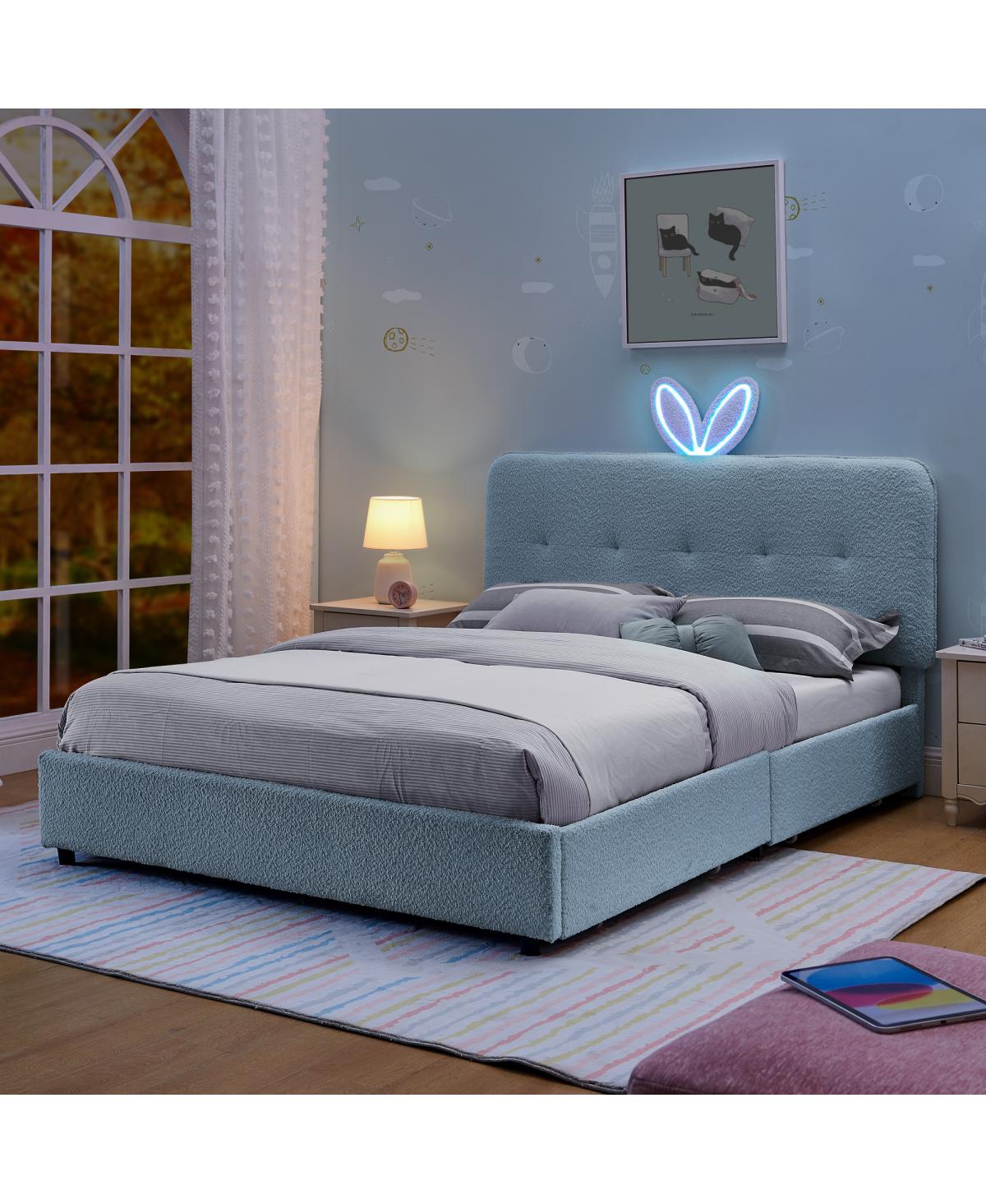 Click here for Streamdale Furniture Kids Upholstered Bed With Rab... prices