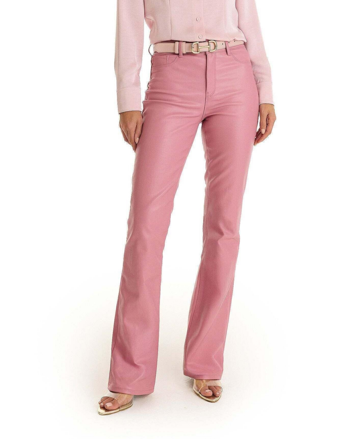 Click here for The Noli Shop Womens Aria Coated Flare Jean - Para... prices