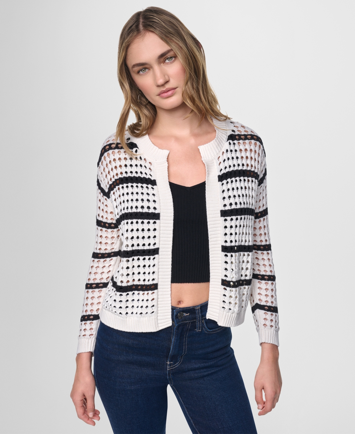 Click here for Dkny Jeans Womens Relaxed Fit Open-Front Cardigan... prices