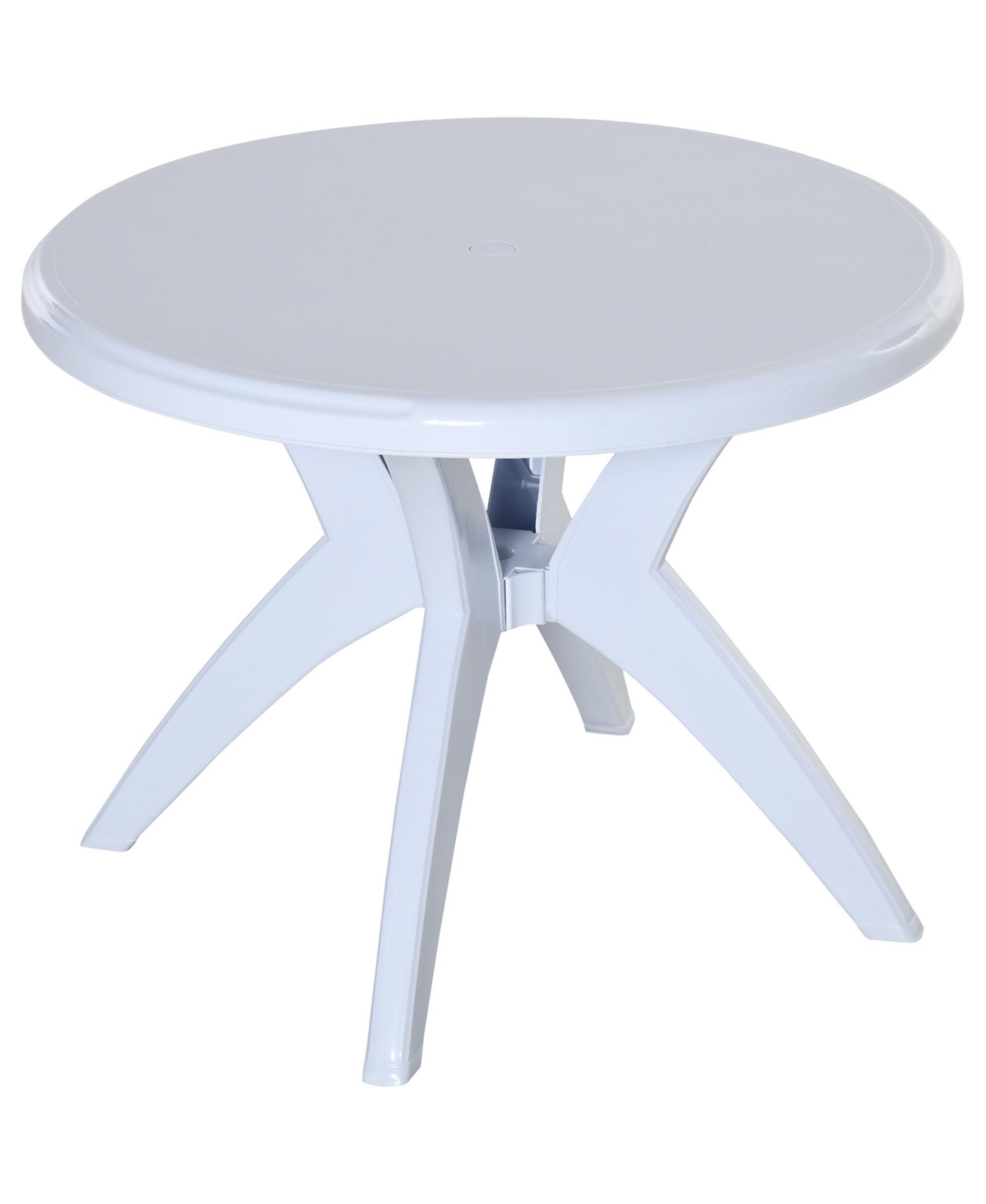 Click here for flynama 36.25 Round Plastic Patio Table with Umbre... prices
