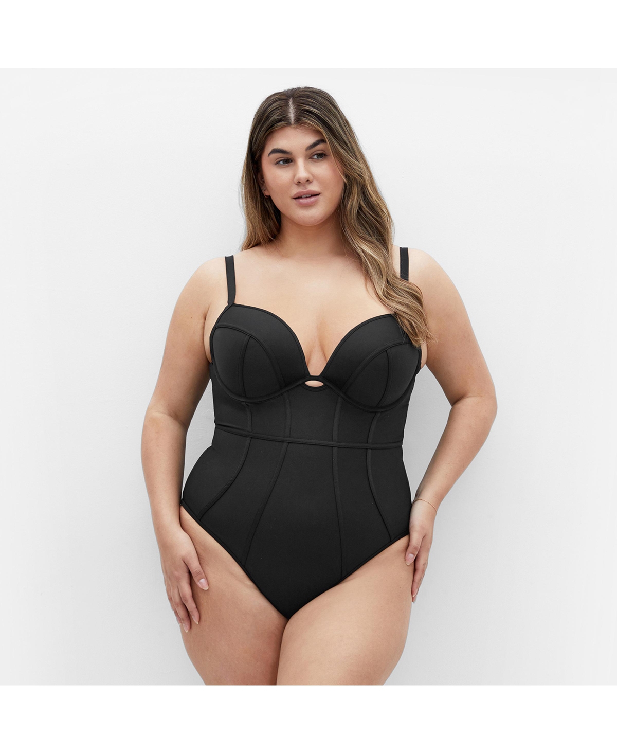 Click here for City Chic Plus Size Grenada Underwire 1 Piece - Bl... prices