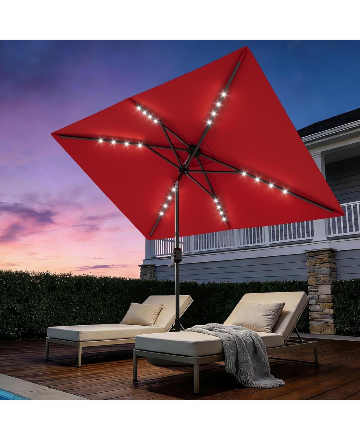 Click here for gaomon 10 x 6.5 Solar Patio Umbrella with Crank an... prices