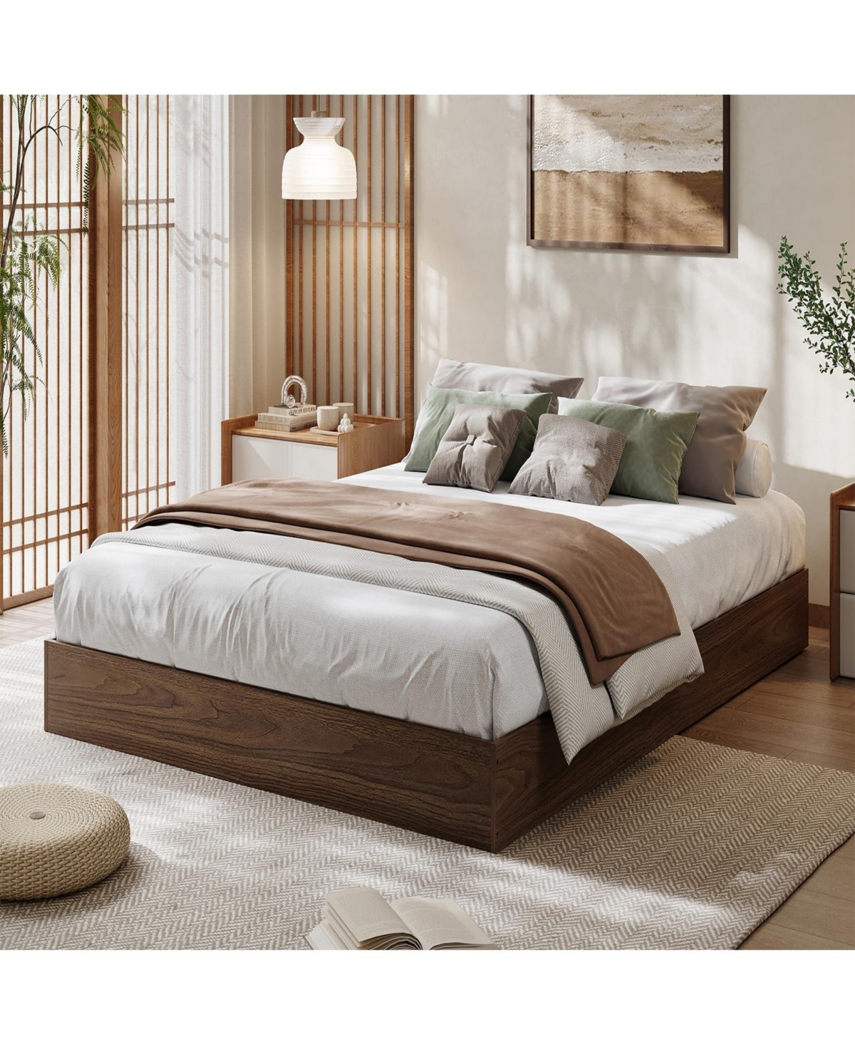 Click here for homfan Wood Platform Bed Frame Bed Frame Without H... prices