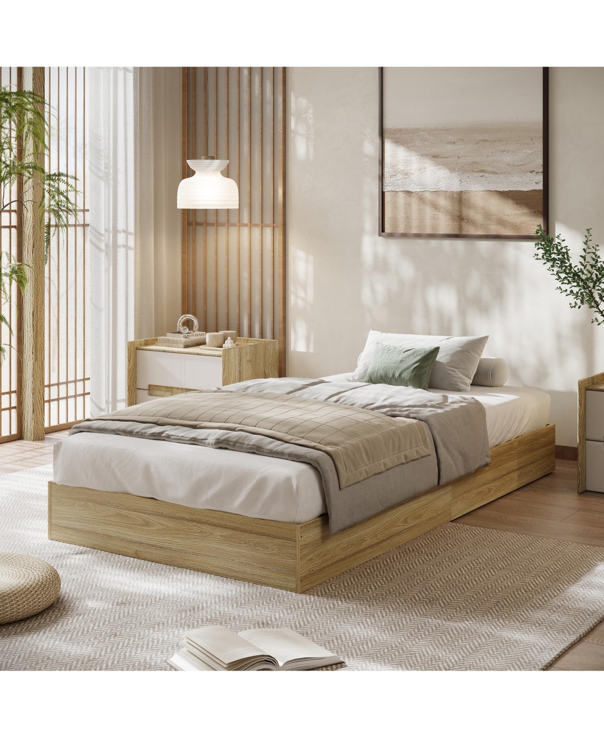 Click here for homfan Wood Platform Bed Frame Bed Frame Without H... prices