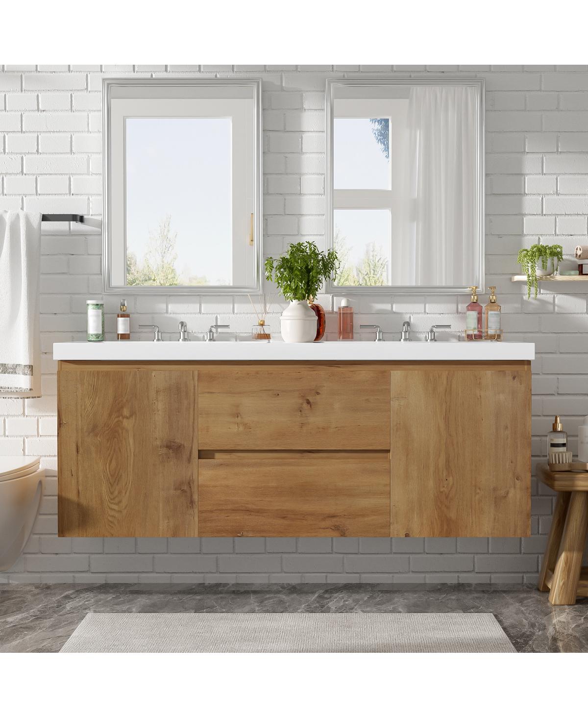 Click here for Sillysis 59.3 Inches Double Sink Wall Mounted Bath... prices
