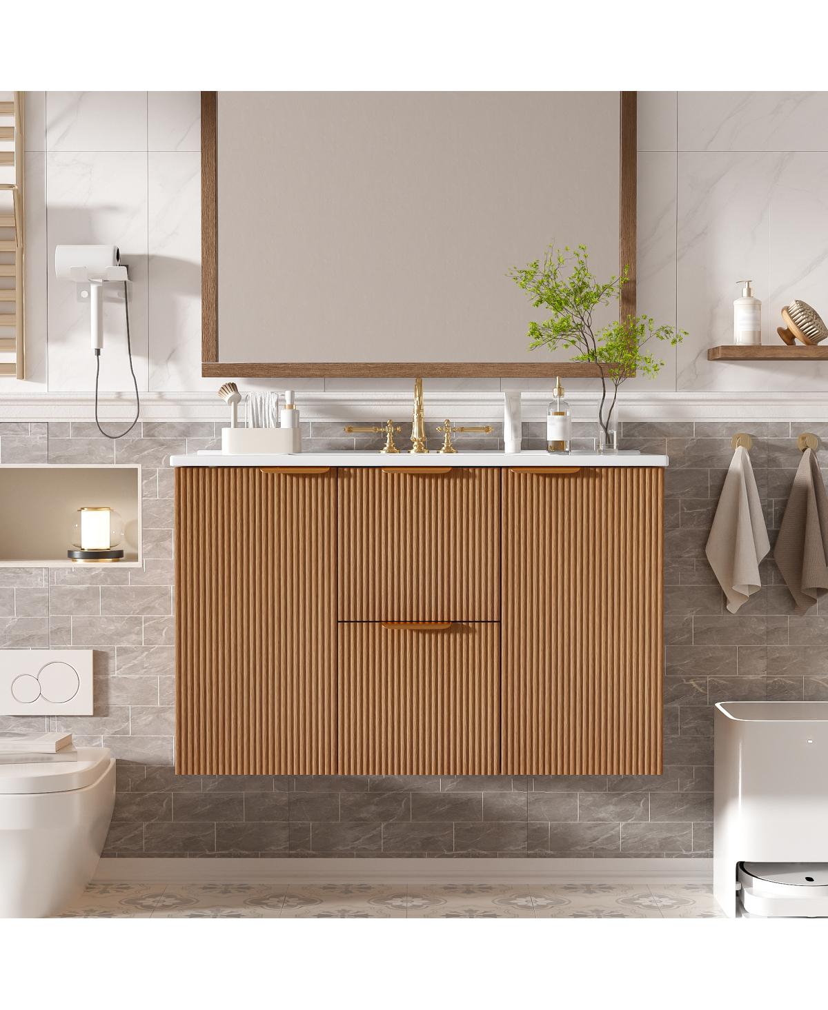Click here for Sillysis 36 Inches Wall Mounted Bathroom Vanity wi... prices