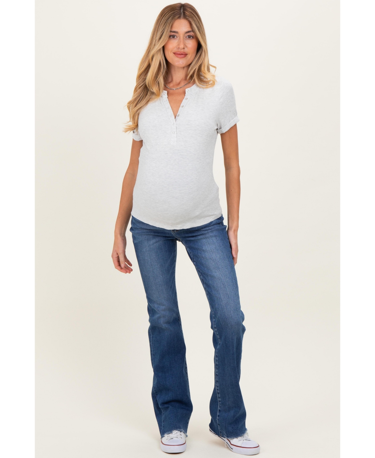 Click here for Pinkblush Maternity Bootcut Jeans with Frayed Hem... prices