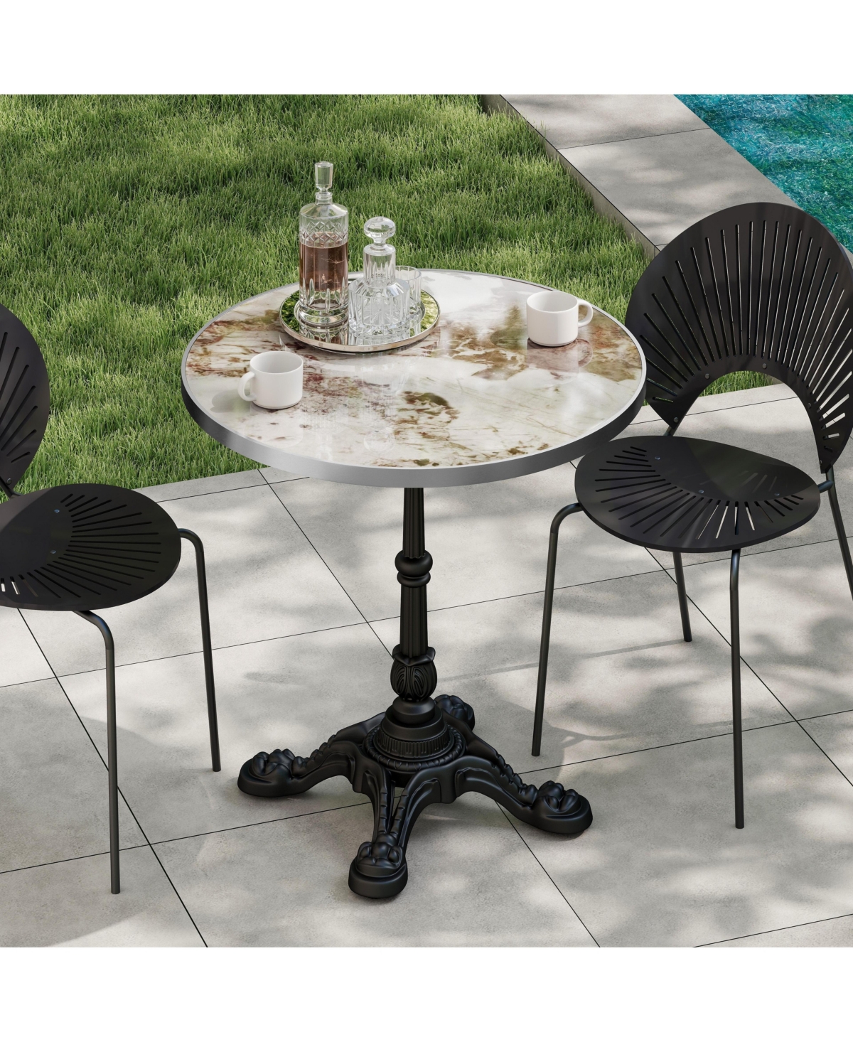 Click here for Flynama 31.5 Square Sintered Stone Bistro Table -... prices