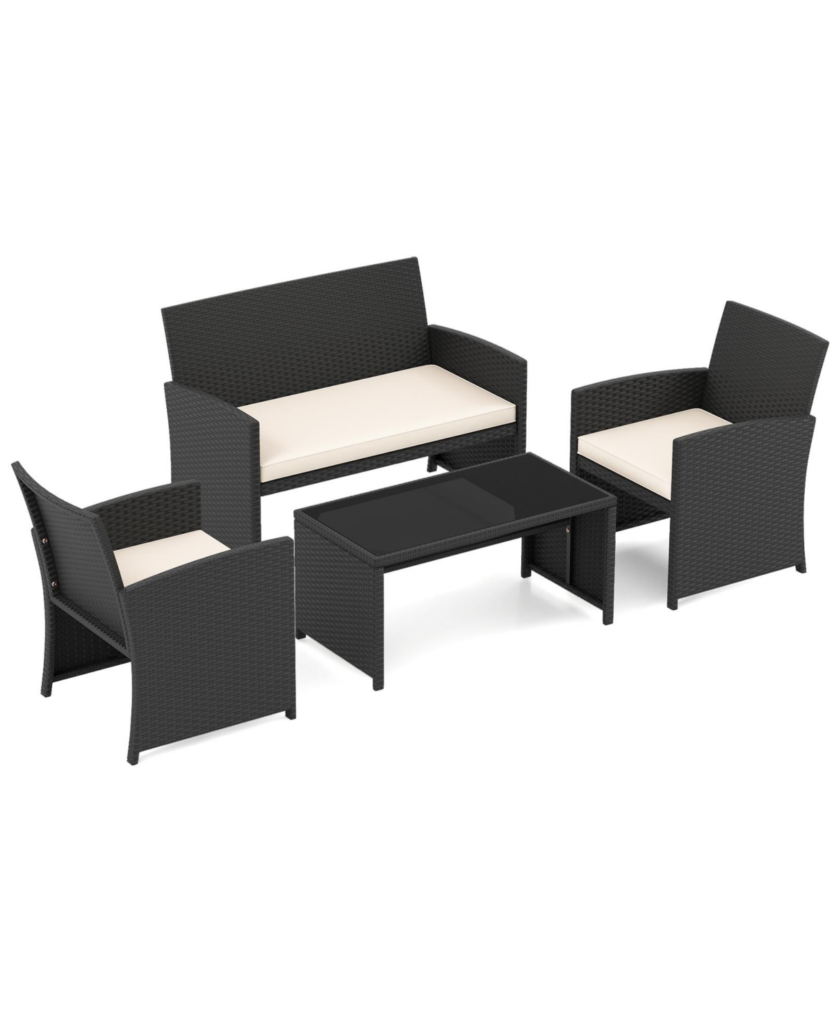 Click here for Slickblue 4 Piece Patio Furniture Set with Glass T... prices