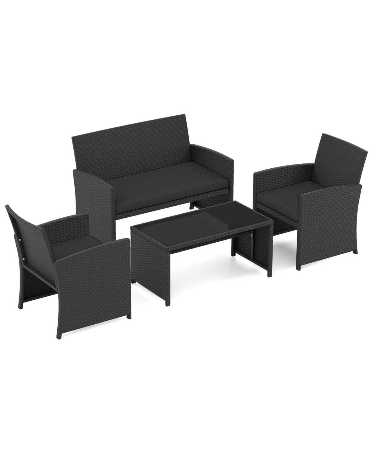 Click here for Slickblue 4 Piece Patio Furniture Set with Glass T... prices