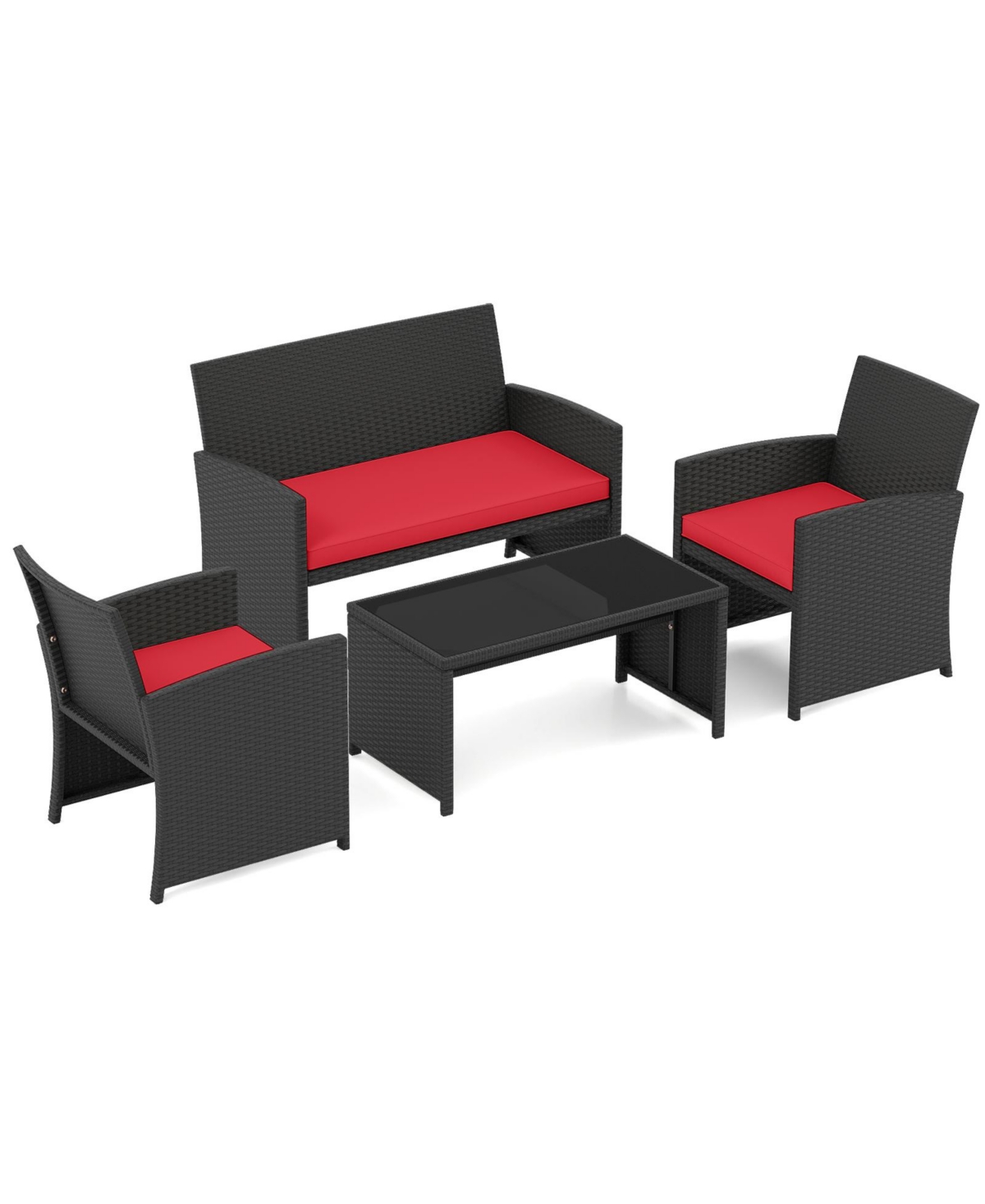 Click here for Slickblue 4 Piece Patio Furniture Set with Glass T... prices