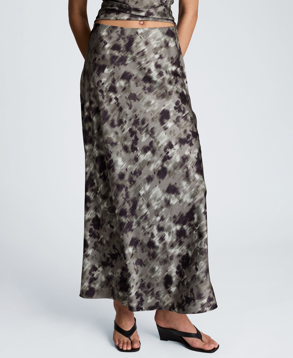 Click here for Kenneth Cole Womens Printed Flared Maxi Skirt - Tr... prices