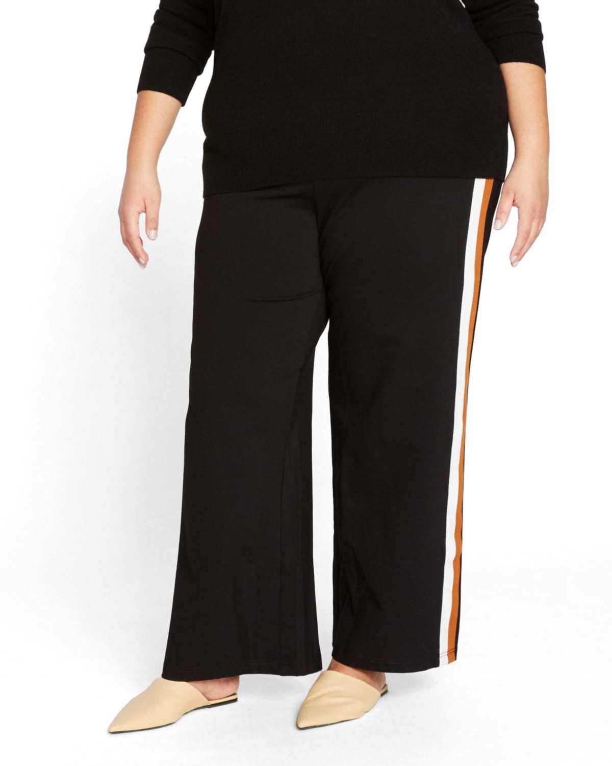 Click here for Universal Standard Plus Size Wide Leg Stripe Ponte... prices