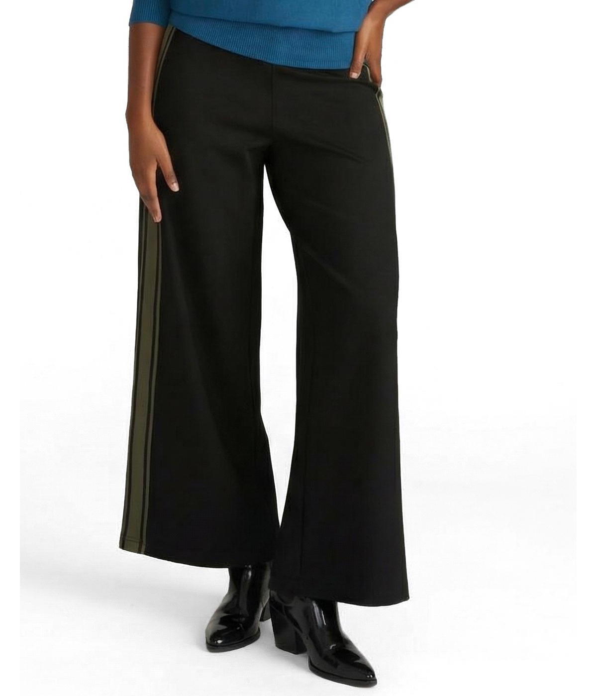 Click here for Universal Standard Plus Size Wide Leg Stripe Ponte... prices