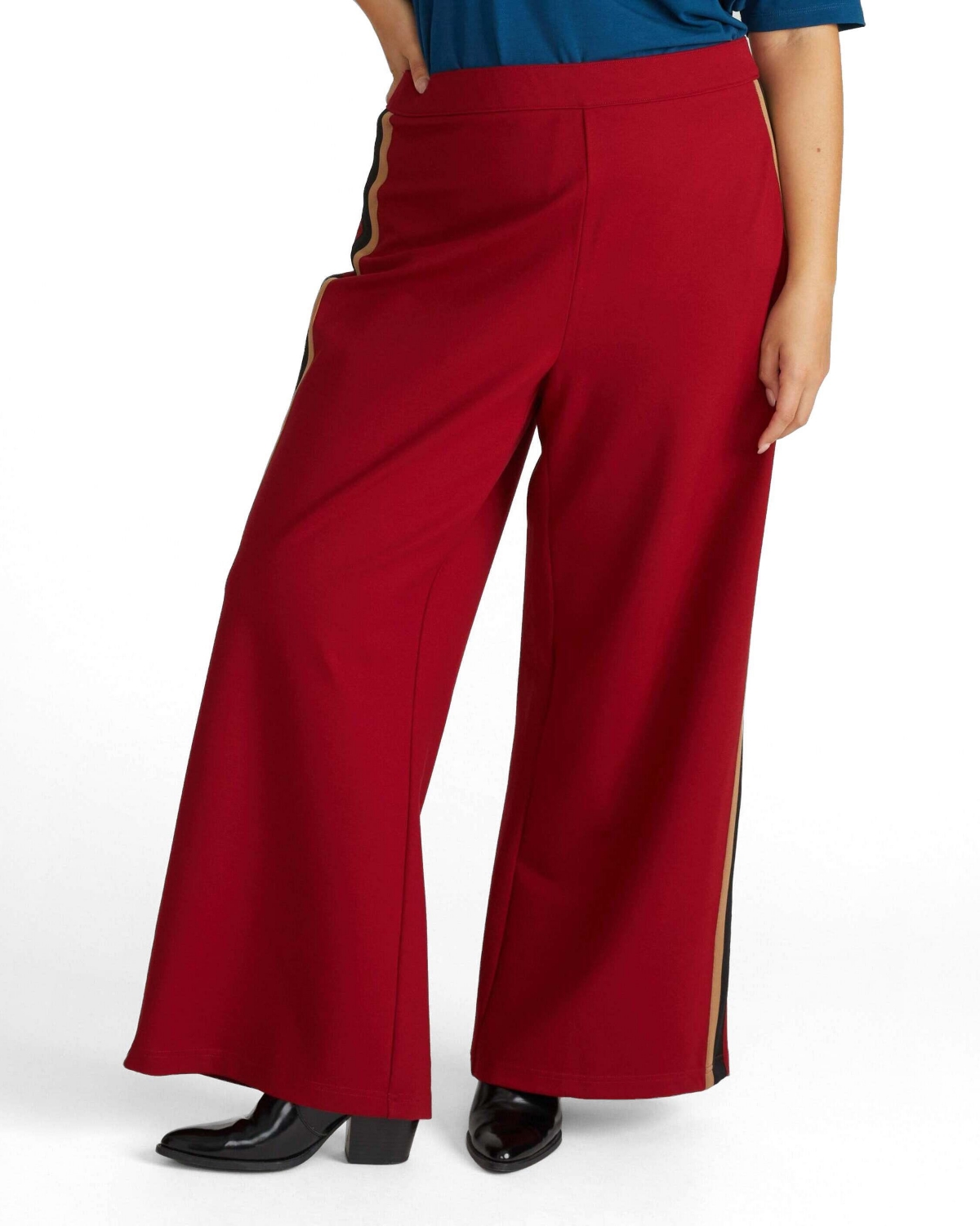 Click here for Universal Standard Plus Size Wide Leg Stripe Ponte... prices