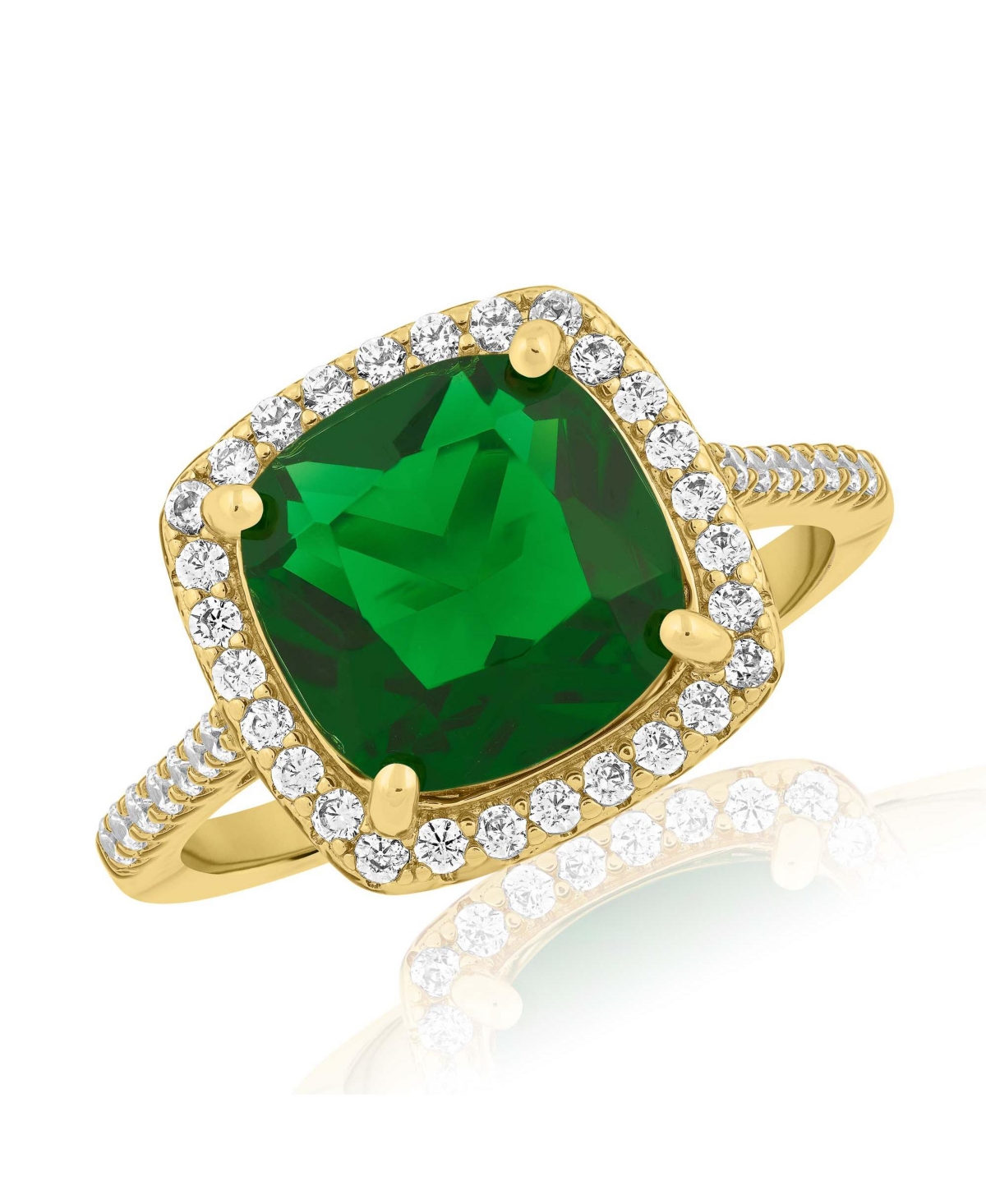 Click here for Simona Elegant Square Emerald Halo Cz Ring - Emera... prices