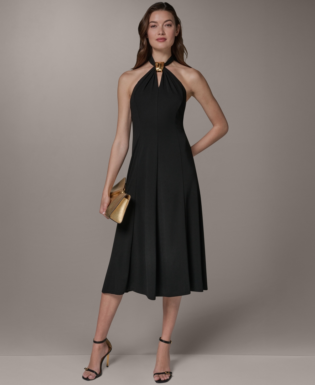 Click here for Donna Karan New York Womens Sleeveless Halter Midi... prices